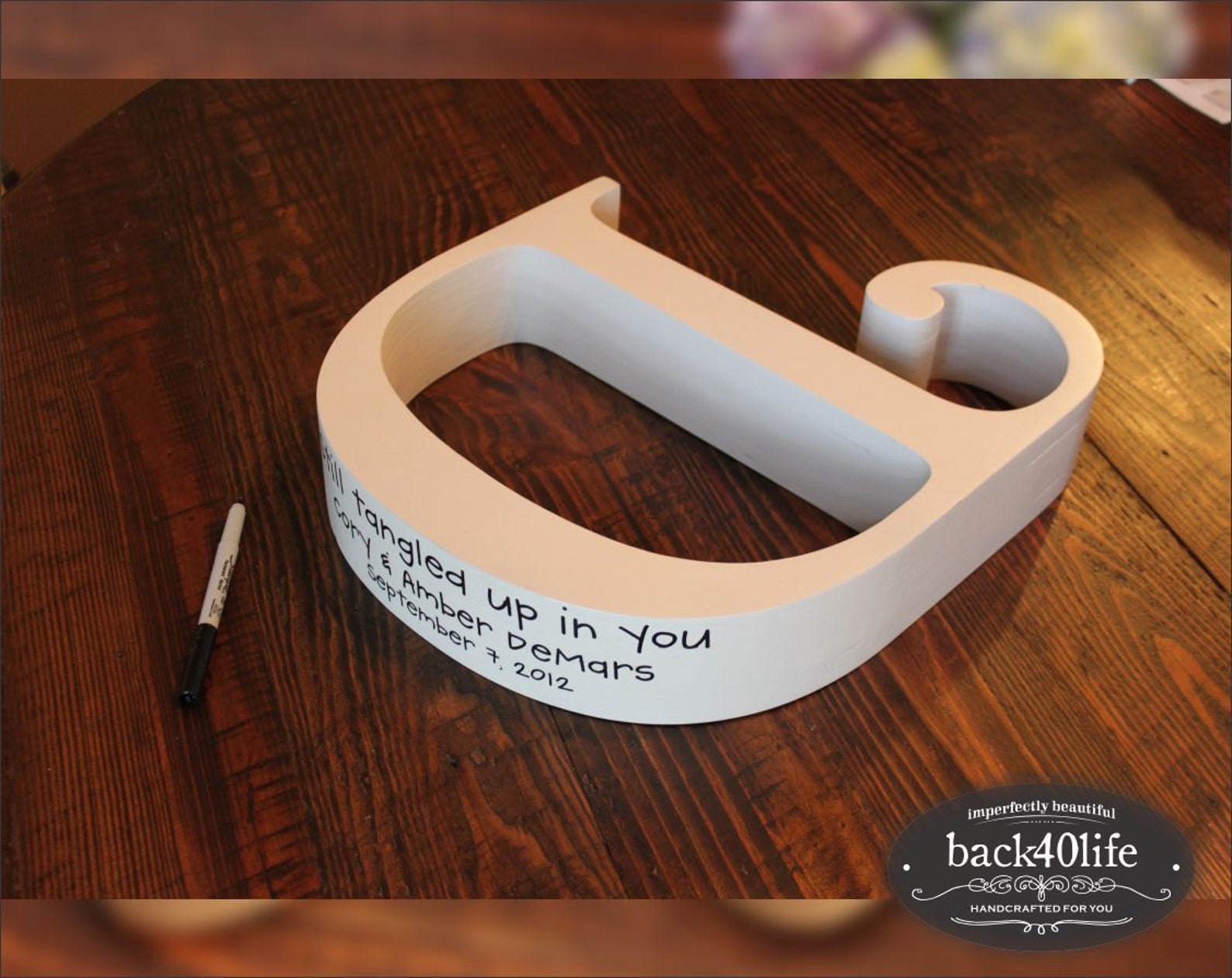 Stacked MONOGRAM INITIAL Sign 3D Guestbook w-025c Wedding | Etsy