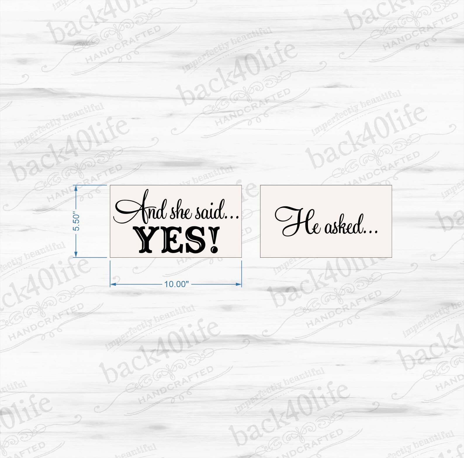 He Asked and She Said YES - Painted Wooden Wedding or Engagement Photo ...