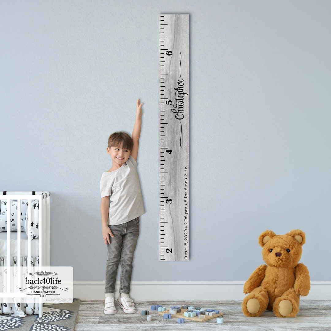 Personalized Wooden Kids Growth Chart Height Ruler for Boys Girls ...