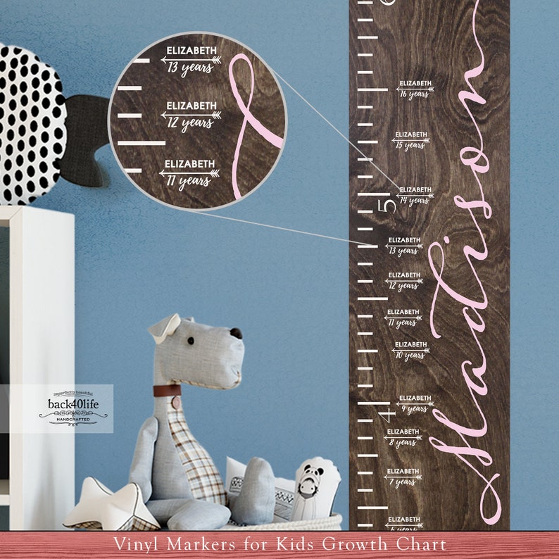 Vinyl Markers for Kids Growth Chart Ruler Back40Life | Etsy