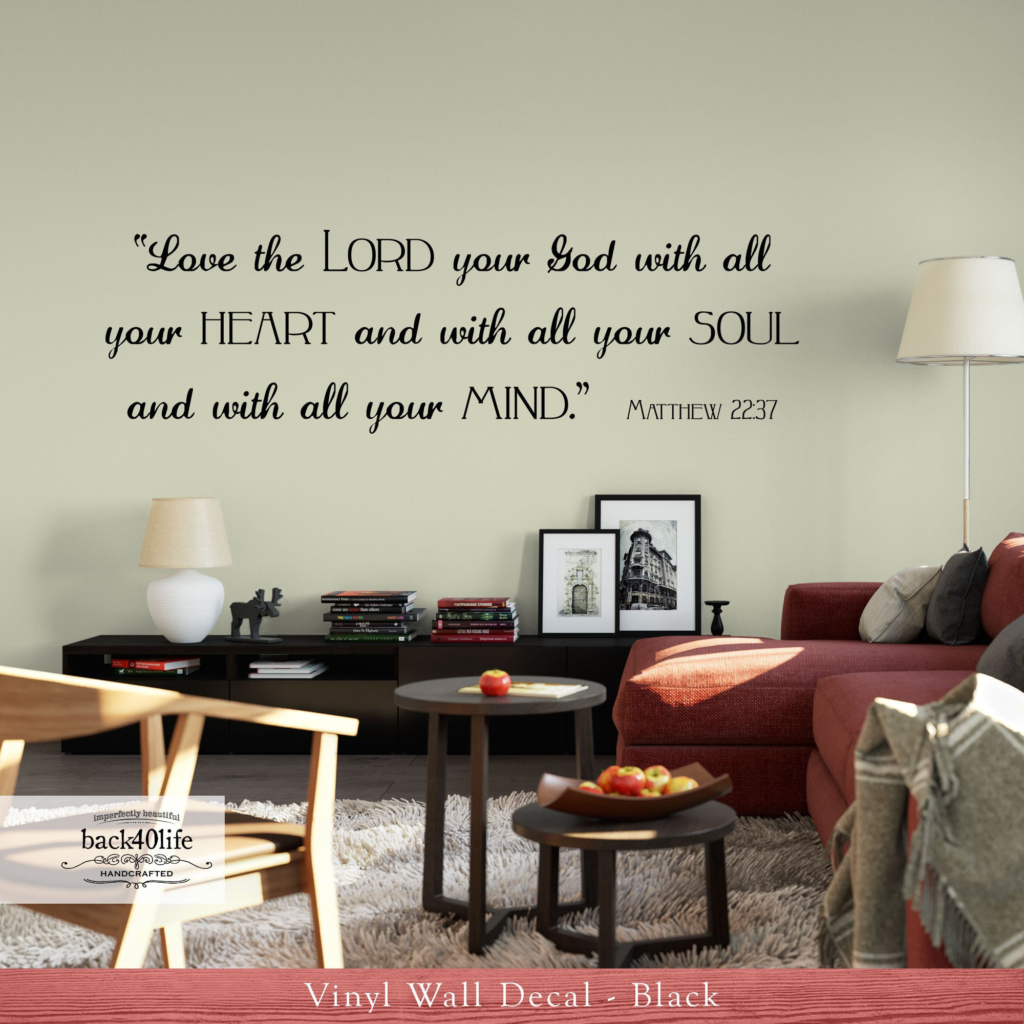 Love the Lord Your God Matthew 22:37 Vinyl Wall Decal | Etsy