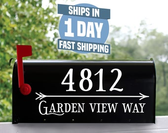 Script Mailbox Address Numbers Script Modern Mailbox Numbers - Etsy