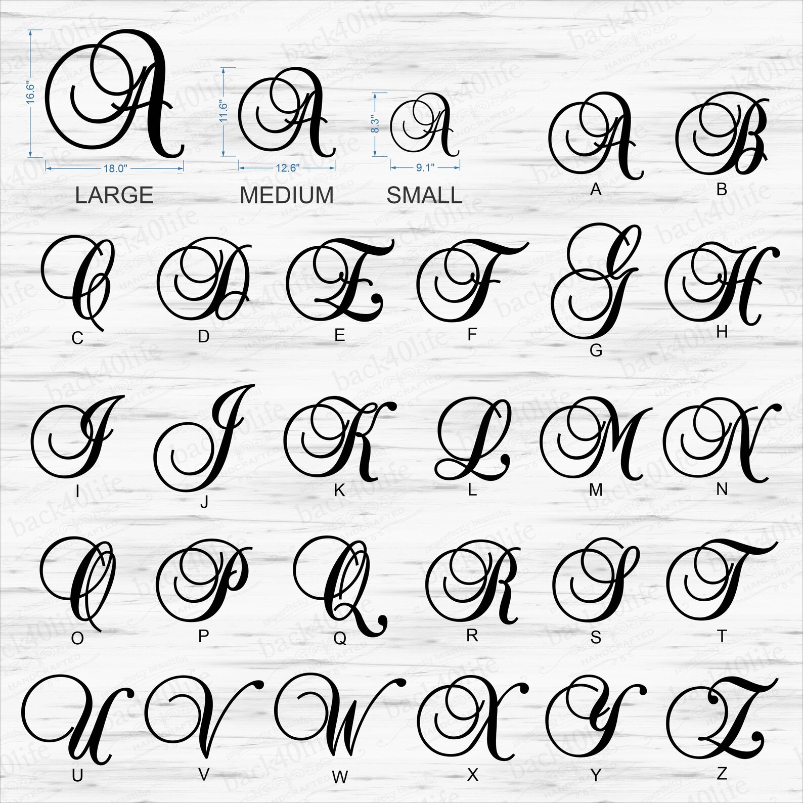 Precision Cut Script Wood Letter (LC-04) - Back40life - Etsy