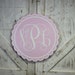 Scallop Circle Wooden Monogrammed Sign M-004 Back40life - Etsy