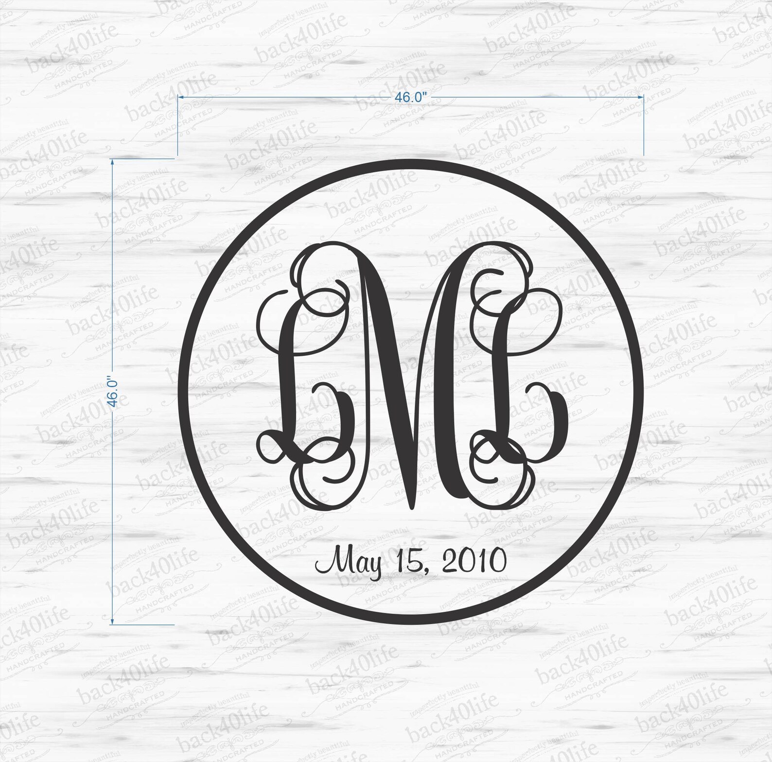 Intertwined Monogram Wedding Reception Dance Floor Vinyl Decal | Etsy