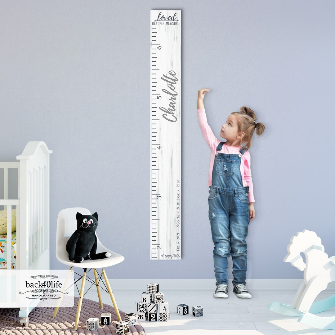 Custom Wooden Growth Chart - Personalized Height Ruler for Kids ...