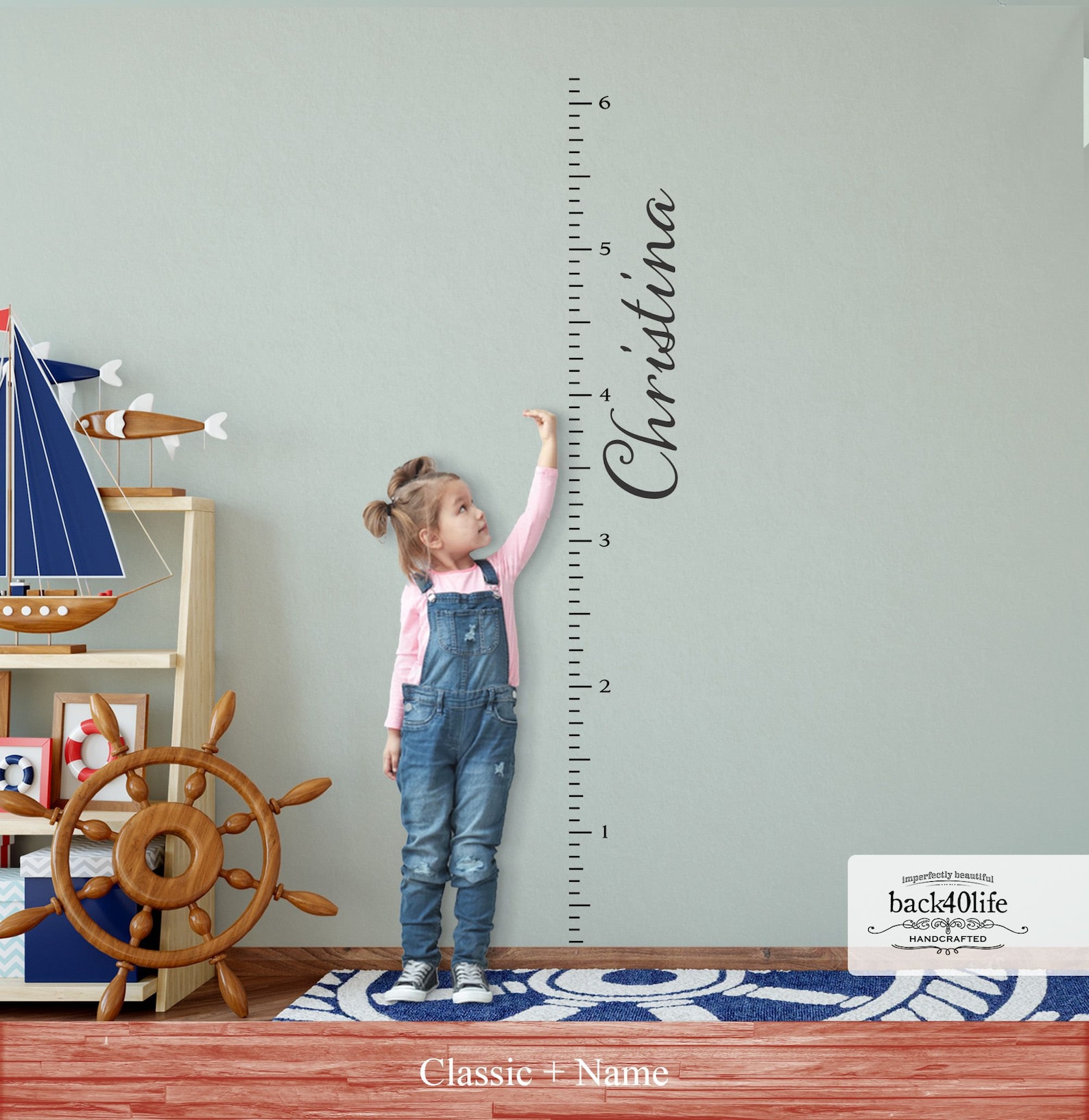 DIY Vinyl Kids Growth Chart Ruler Decal for Boys and Girls GC-DCL ...