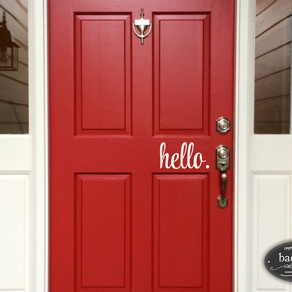 Hello Decal for Front Door - Etsy