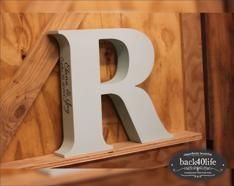 Stacked MONOGRAM INITIAL Sign 3D Guestbook w-025c Wedding - Etsy