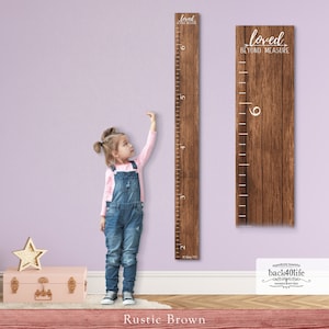 Personalized Wooden Kids Growth Chart Height Ruler for Boys Girls Size ...