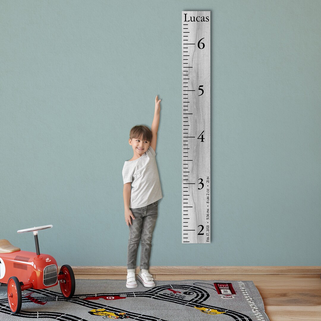 Personalized Wooden Kids Growth Chart - Height Ruler for Boys Girls ...