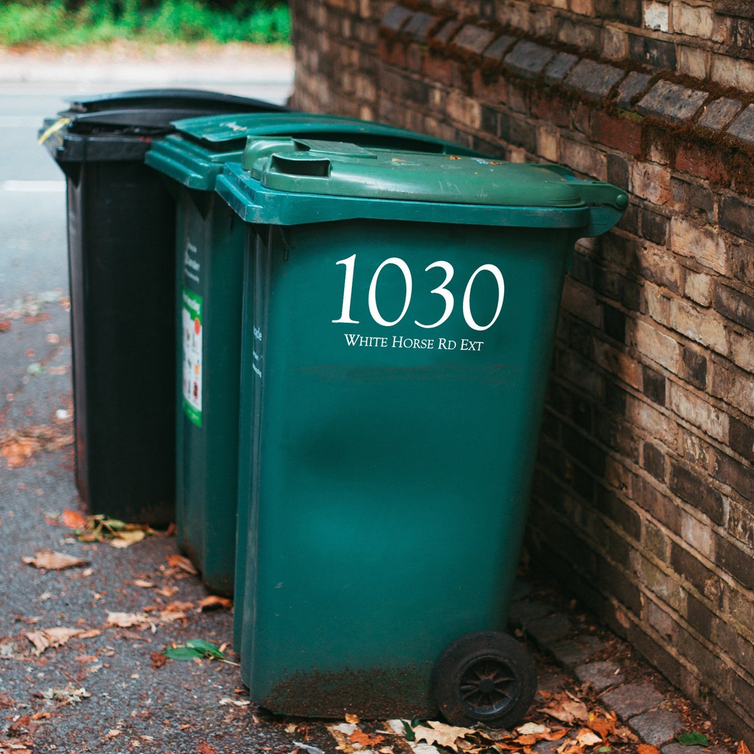 Trash Can Numbers Address Vinyl Decal (t-001b) - Back40life - Etsy