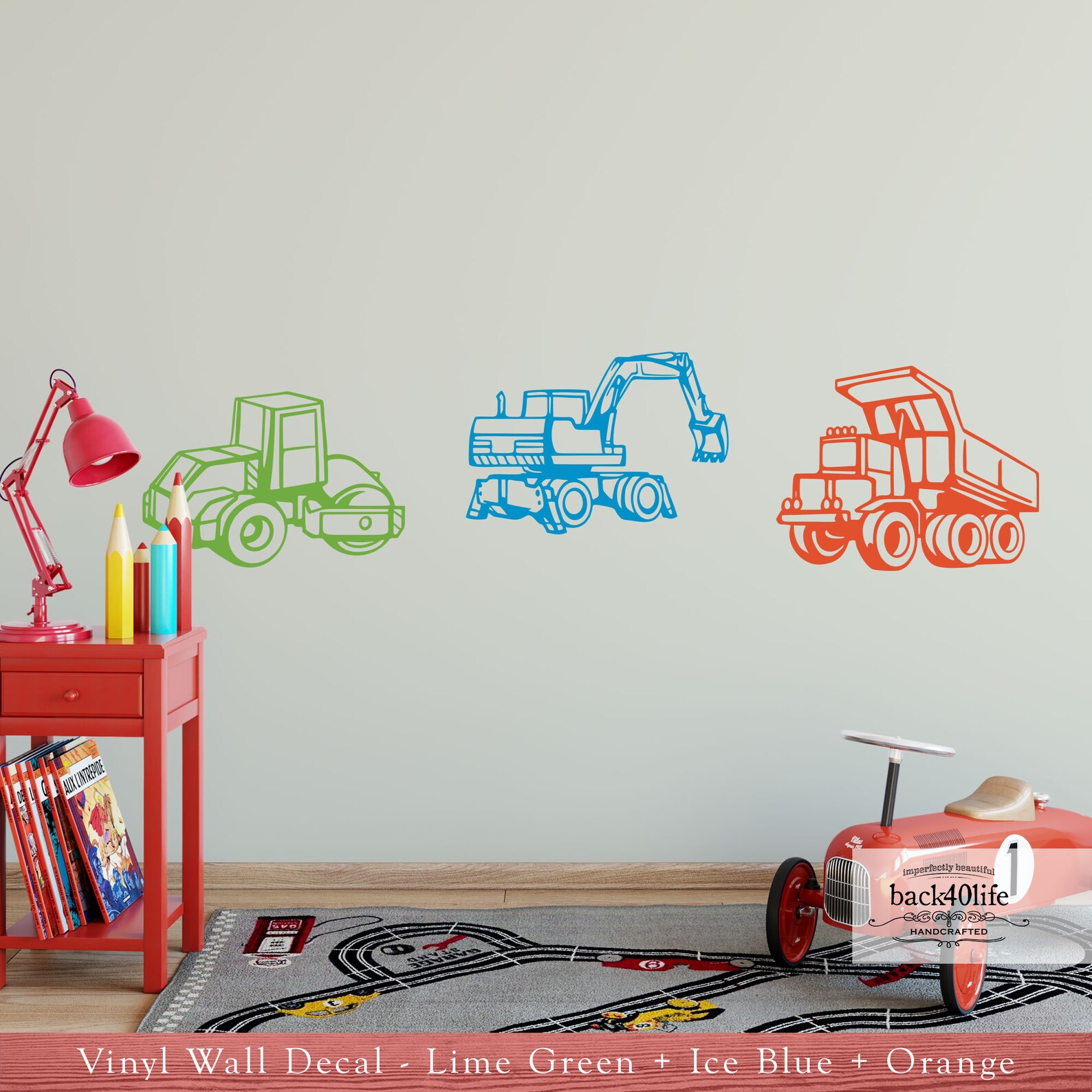 Construction Equipment Vinyl Wall Decal K-045 Back40life - Etsy