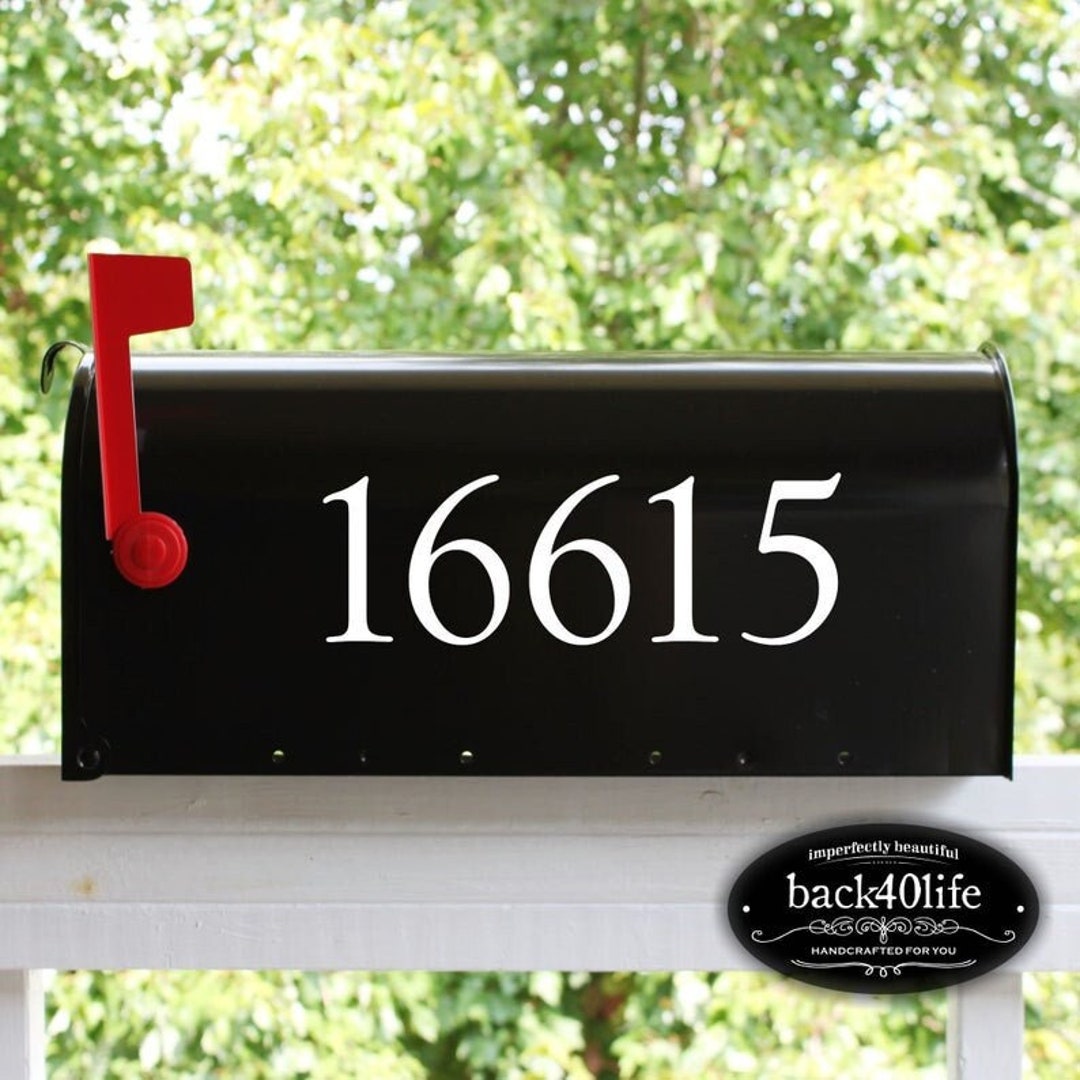 Personalized Mailbox Numbers - Street Address Vinyl Decal - Custom ...