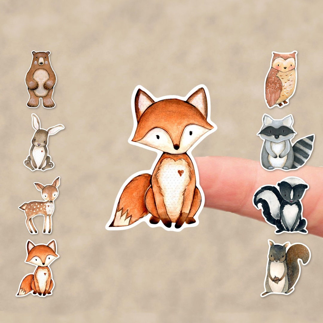 Forest Critter Stickers Silhouette - Set of 96 Sticker Cutout Shapes ...
