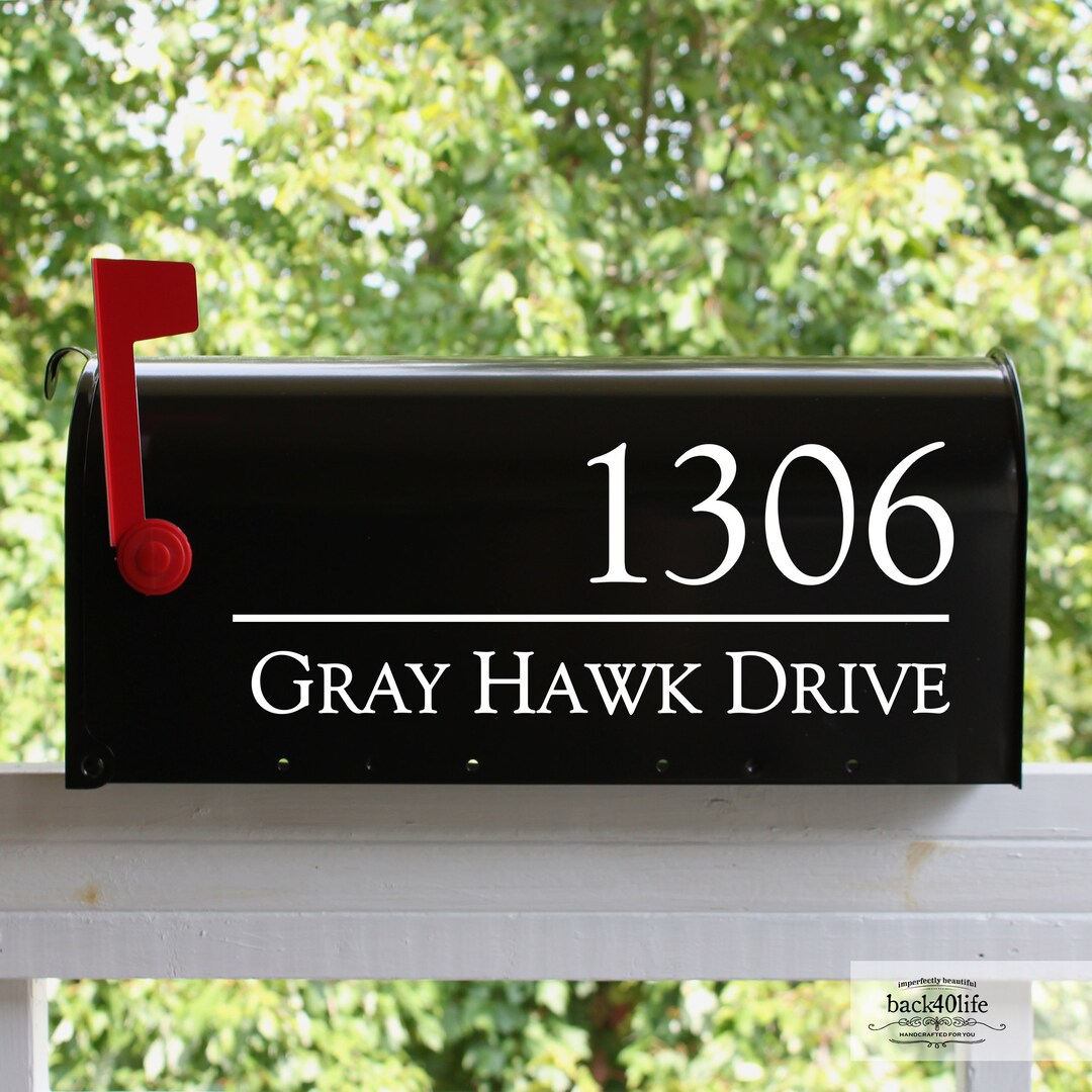 Custom Vinyl Mailbox Numbers Decal Personalized House Address Sticker ...