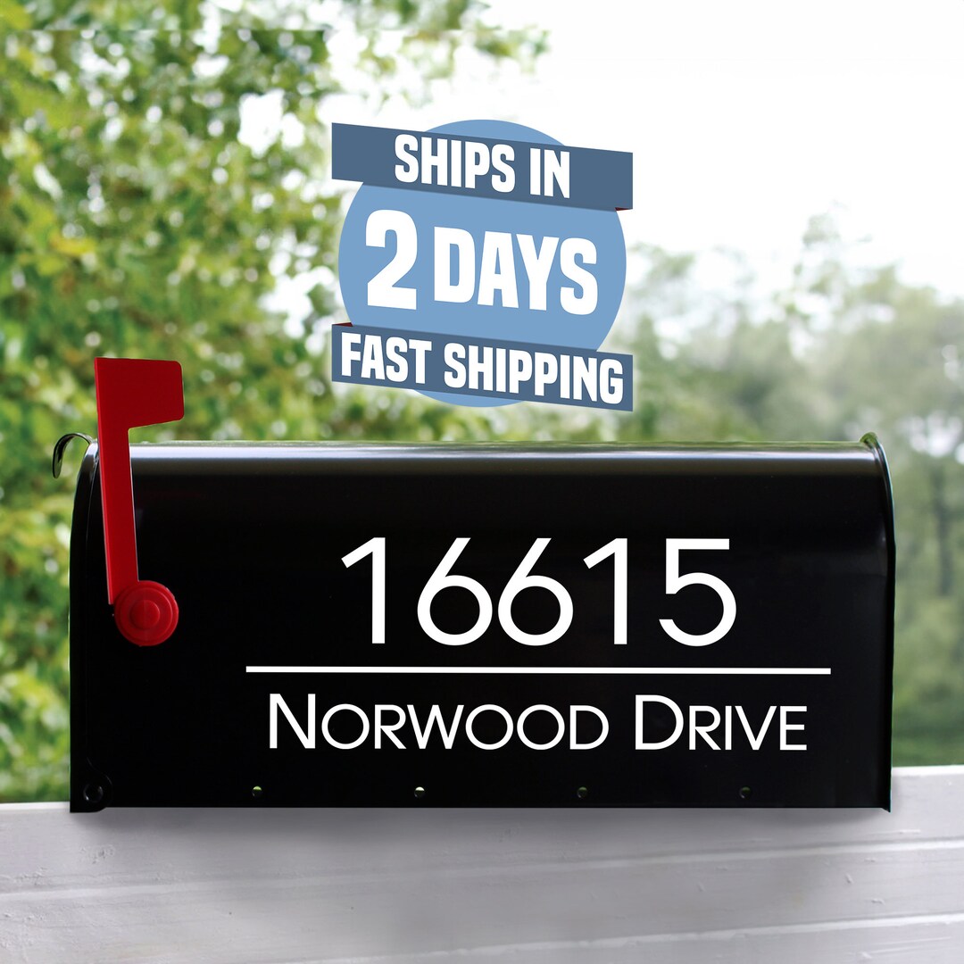 Personalized Mailbox Numbers Street Address Vinyl Decal Custom ...
