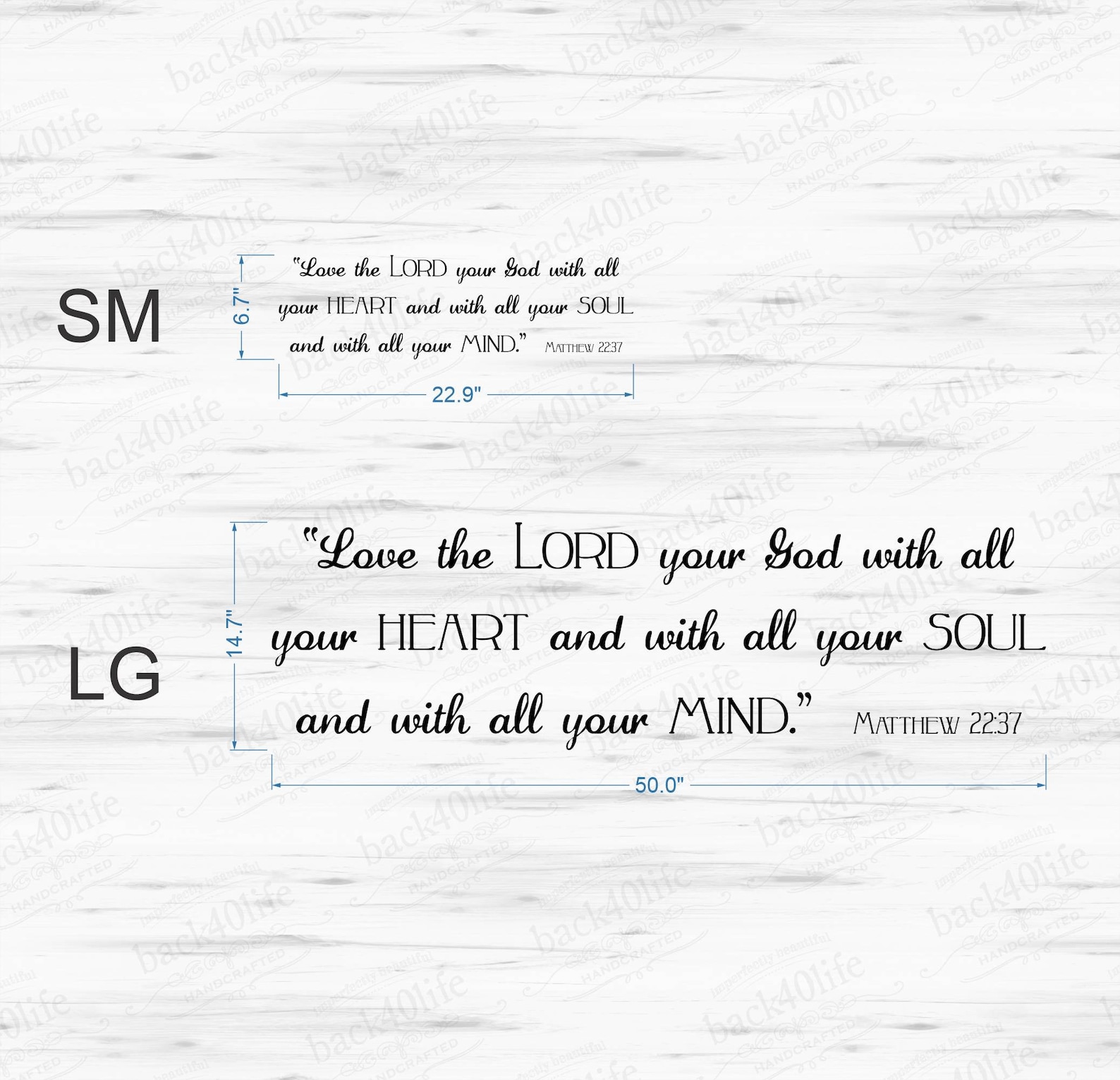 Love the Lord Your God - Matthew 22:37 Vinyl Wall Decal (b-014b ...