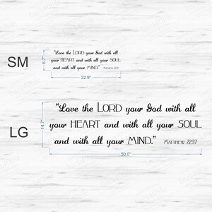 Love the Lord Your God - Matthew 22:37 Vinyl Wall Decal (b-014b ...