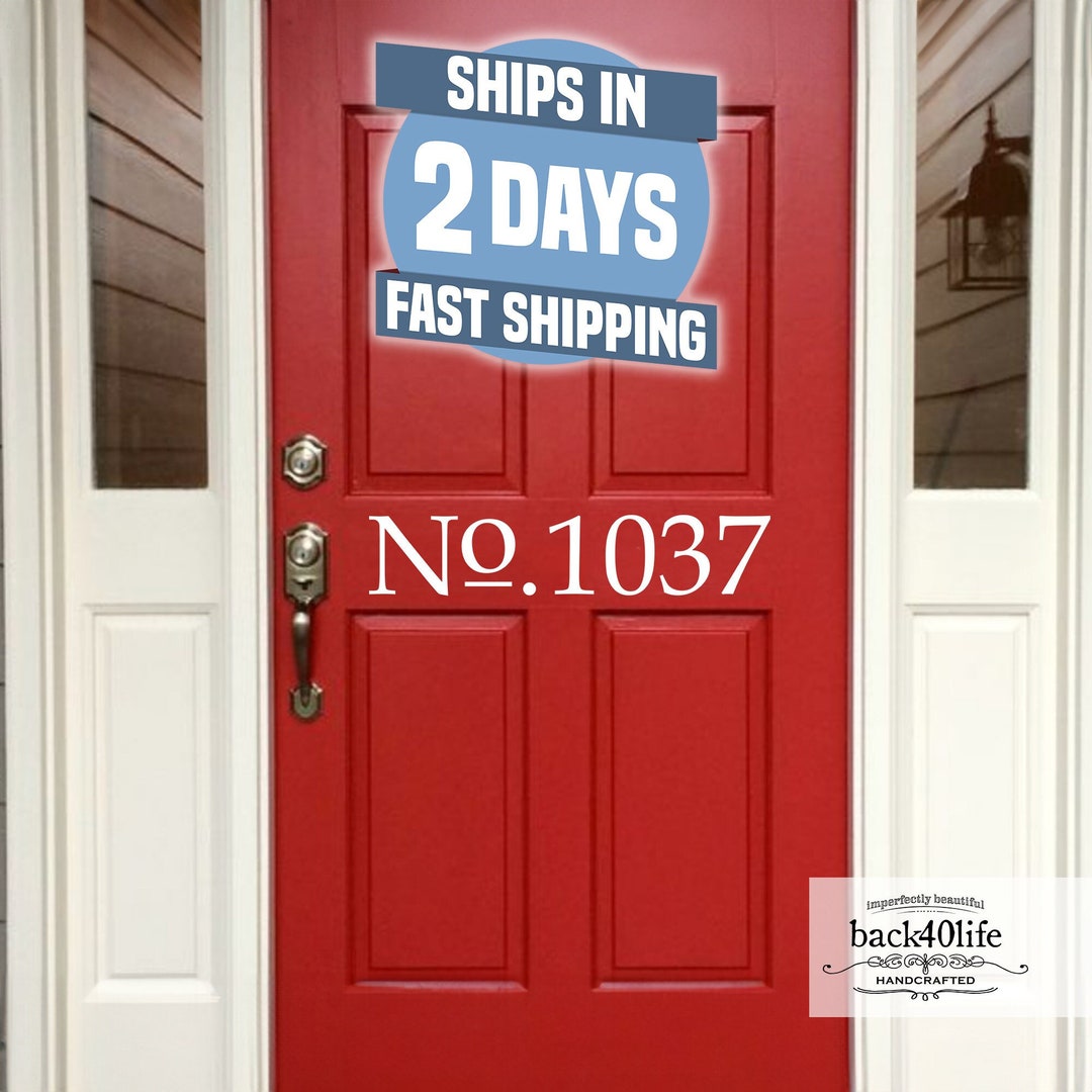 Personalized House Door Numbers - Street Address Vinyl Decal - Custom ...