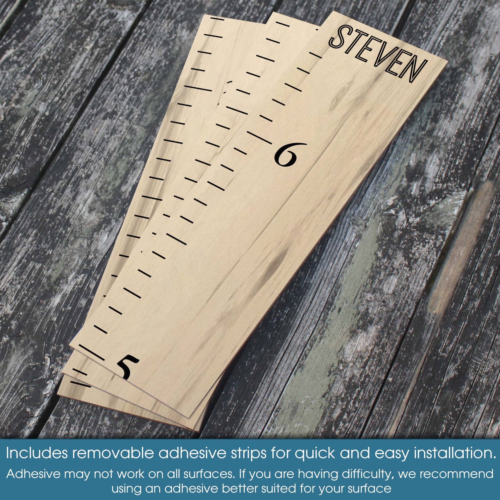 Farmhouse Style Segmented Wooden Kids Growth Chart Ruler for Boys and ...