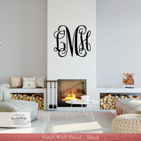 Wall Decal Monogram WallTag Personalized Boys Name Wall Decal Custom