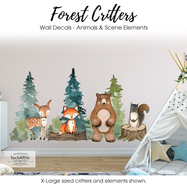 Forest Critters Vinyl Decal DIY Forest Scene - Back40life (PC-001E) - Etsy