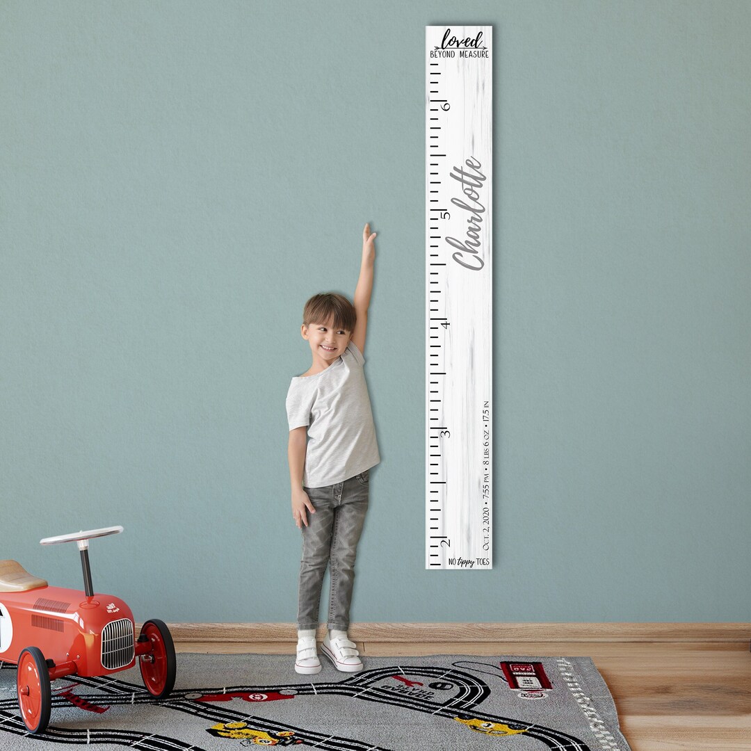 Personalized Wooden Kids Growth Chart Height Ruler for Boys Girls Size ...
