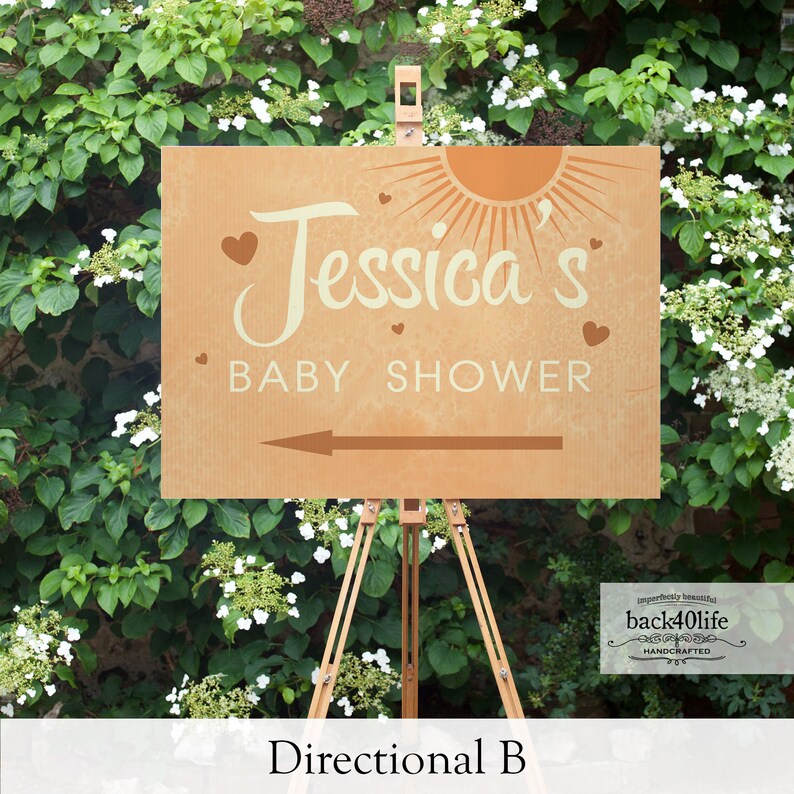 Baby Shower Sign - Little Ray of Sunshine - Welcome Directional Parking ...