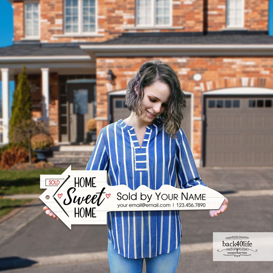Custom Wooden Realtor Cutout Sign - Personalized Key Home Buyer Cutout ...