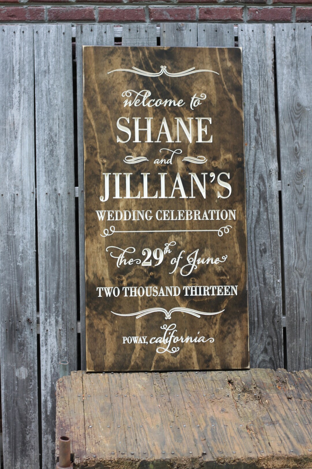 Wedding Reception Entrance Sign - the Jillian (S-007-3) - Back40life - Etsy