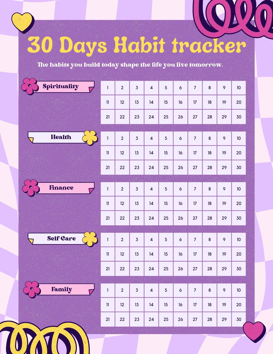 Habit Tracker Printable,monthly Weekly Daily Habit Tracker,30-day Goal ...
