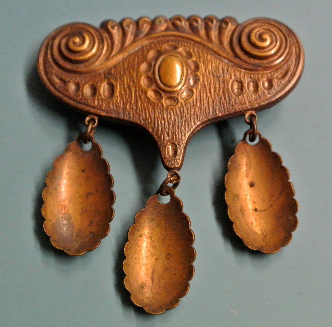 Rare SWEDISH Antique Early 1900s Handcrafted Handmade Brontze Brooch ...