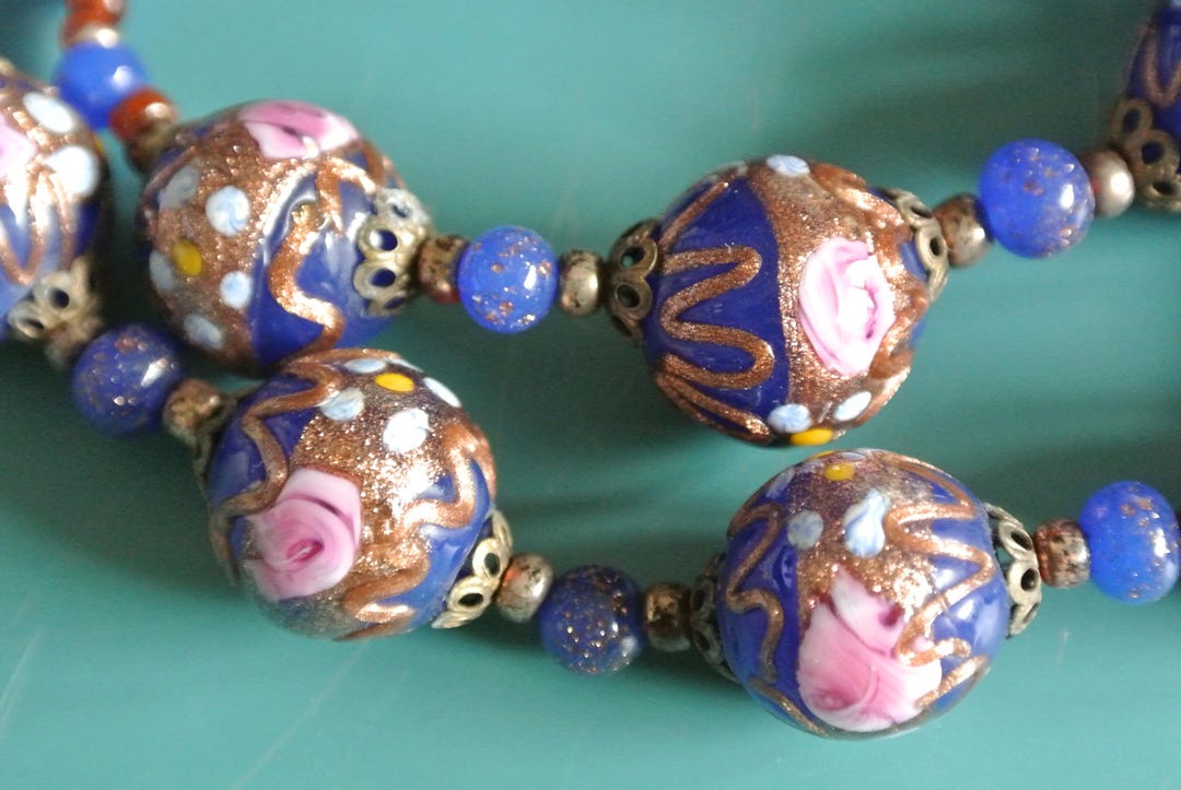 RARE Vintage 1950s Handmade Necklace Made of Handworked Venetsian ...