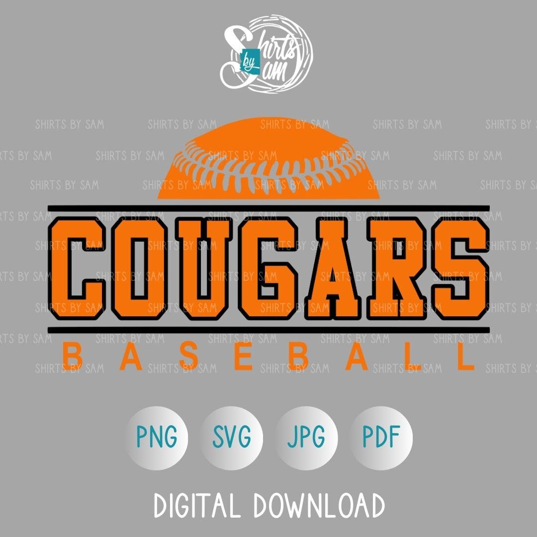 COUGARS Baseball Svg/png/jpeg/pdf Digital Download. Baseball Team Shirt ...