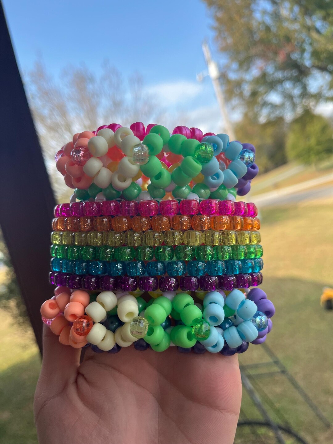 Rainbow Rotator Kandi Cuff - Etsy