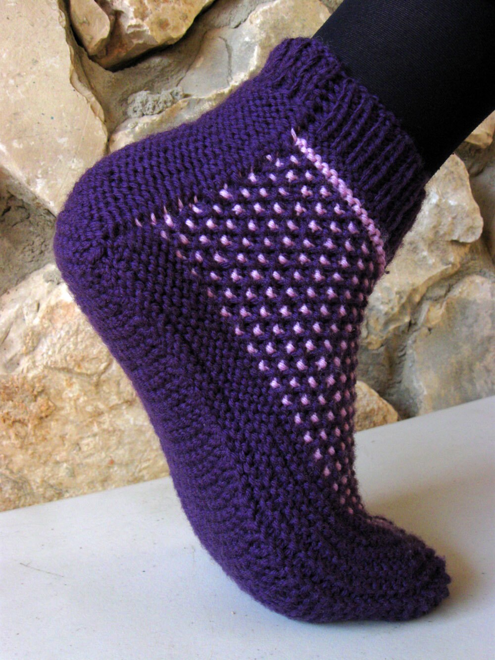 Knitting Sock Slipper Seamless Pattern Children's Easy Slippers Amazing ...