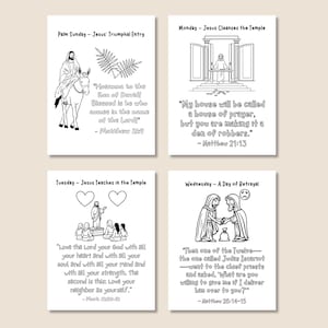 Easter Story Coloring Sheets Printable Holy Week Activities for Kids ...