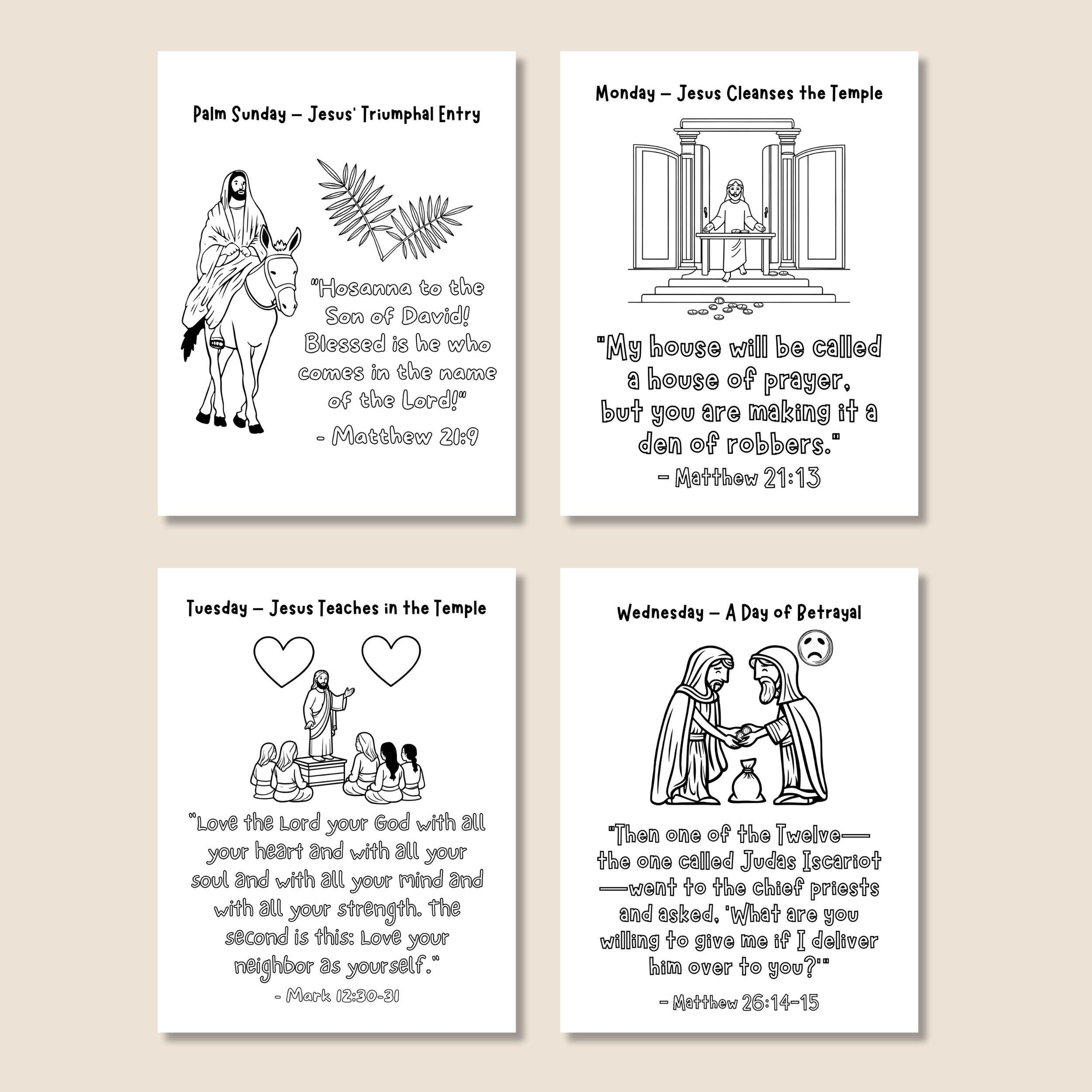 Printable Holy Week Activities for Kids, Holy Week Coloring Pages ...