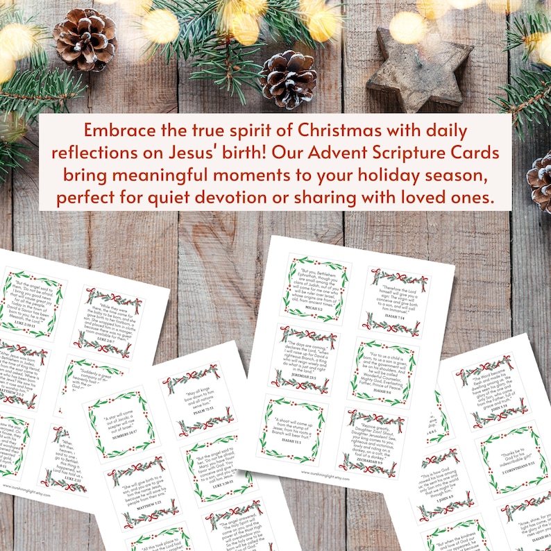 Advent Scripture Cards, Christian Advent Calendar Printable, Advent ...