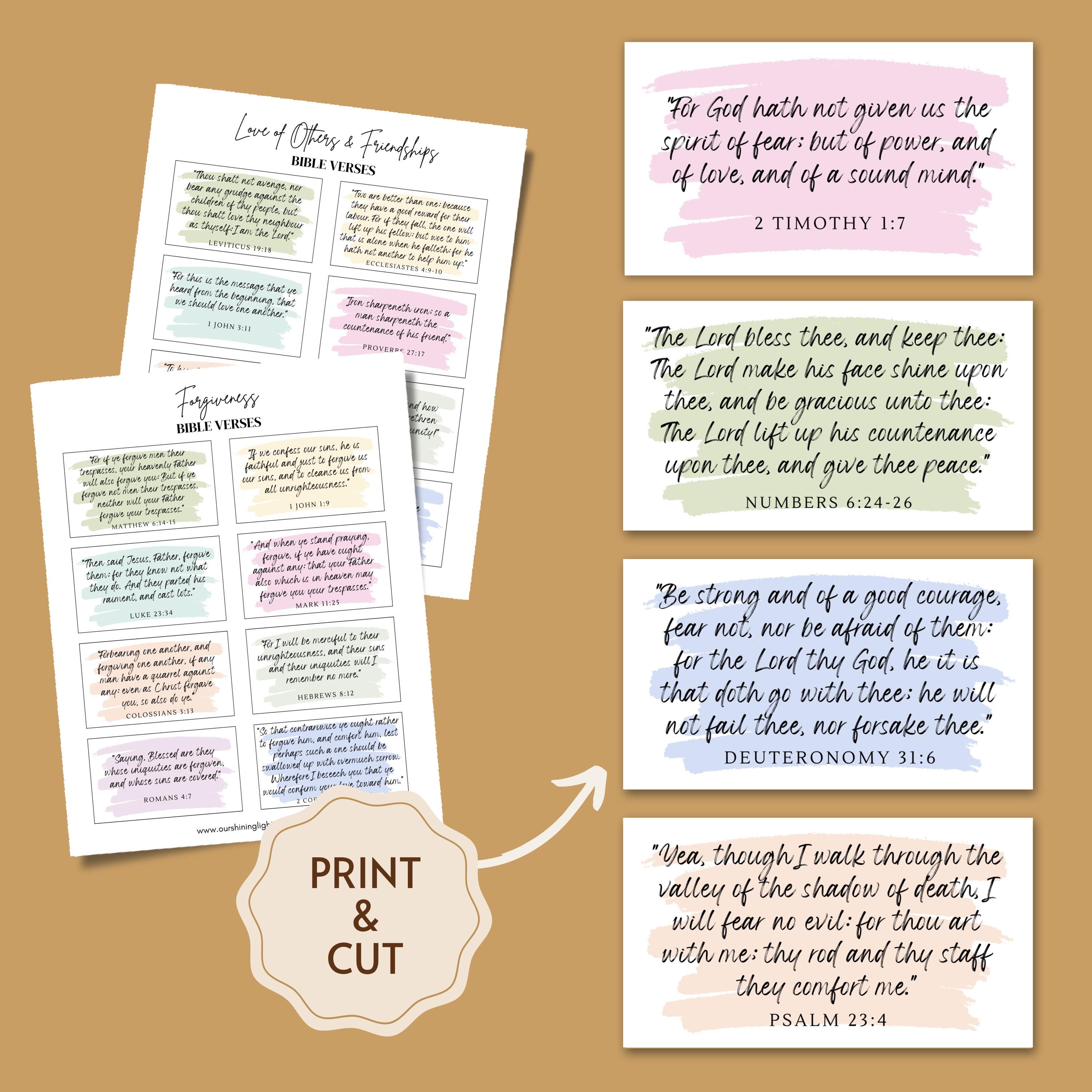 KJV Printable Bible Verse Cards Printable Scripture Cards, Christian ...