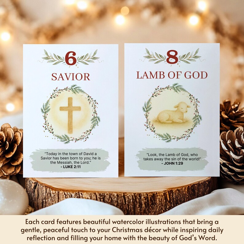 Christmas Advent Scripture Cards Printable Scripture Advent Calendar ...