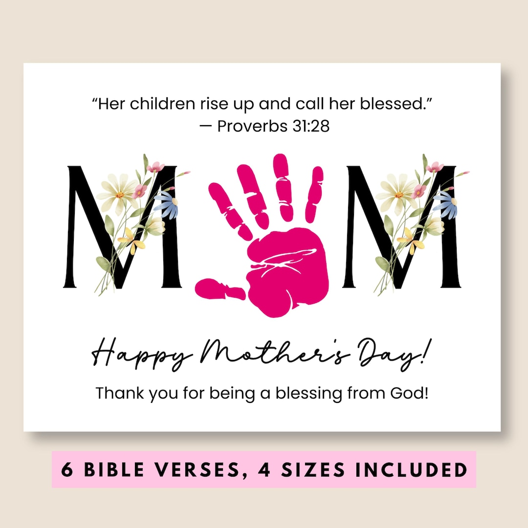 Mother's Day Bible Craft for Kids, Mom Handprint Craft for Preschool ...