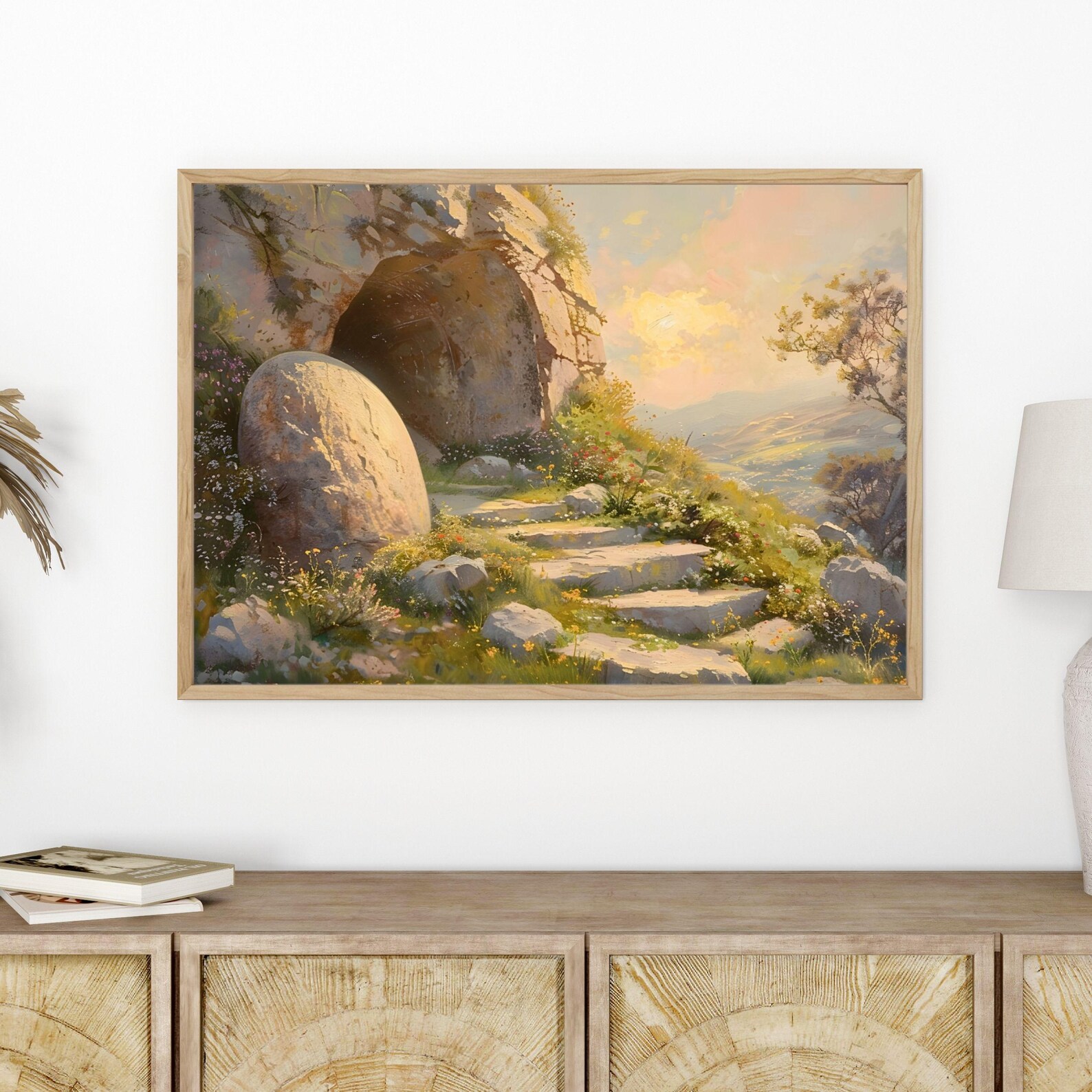Empty Tomb Painting, He is Risen Printable Bible Verse Wall Art ...