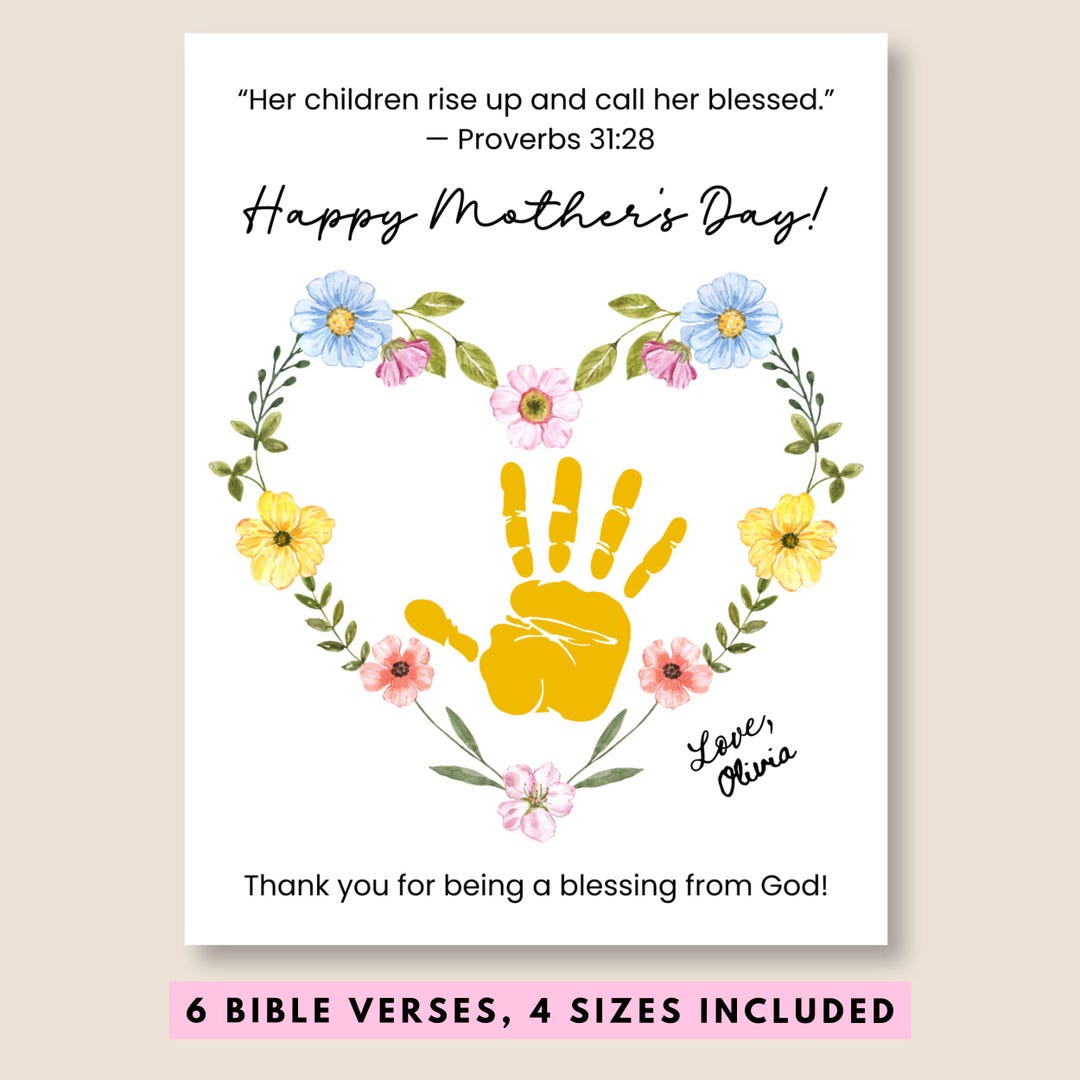 Mother's Day Bible Craft Kids Handprint Craft Mothers Day Sunday School ...