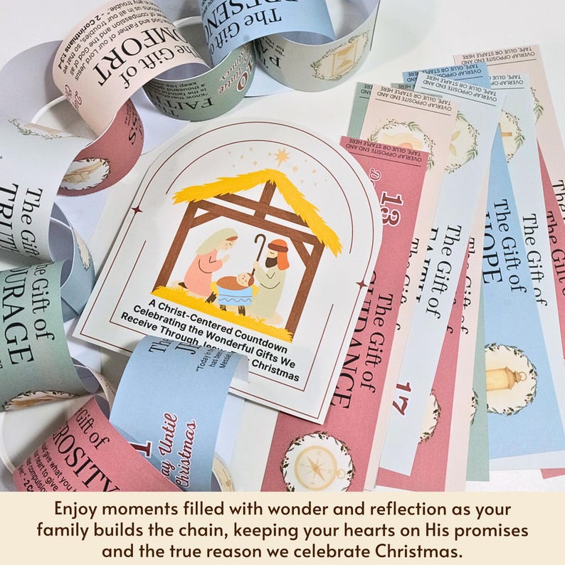 Gifts From Jesus Advent Paper Chain, Christmas Sunday School Crafts for ...