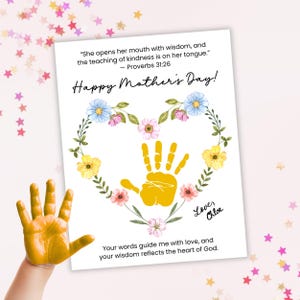 Mother's Day Bible Craft Kids Handprint Craft Mothers Day Sunday School ...