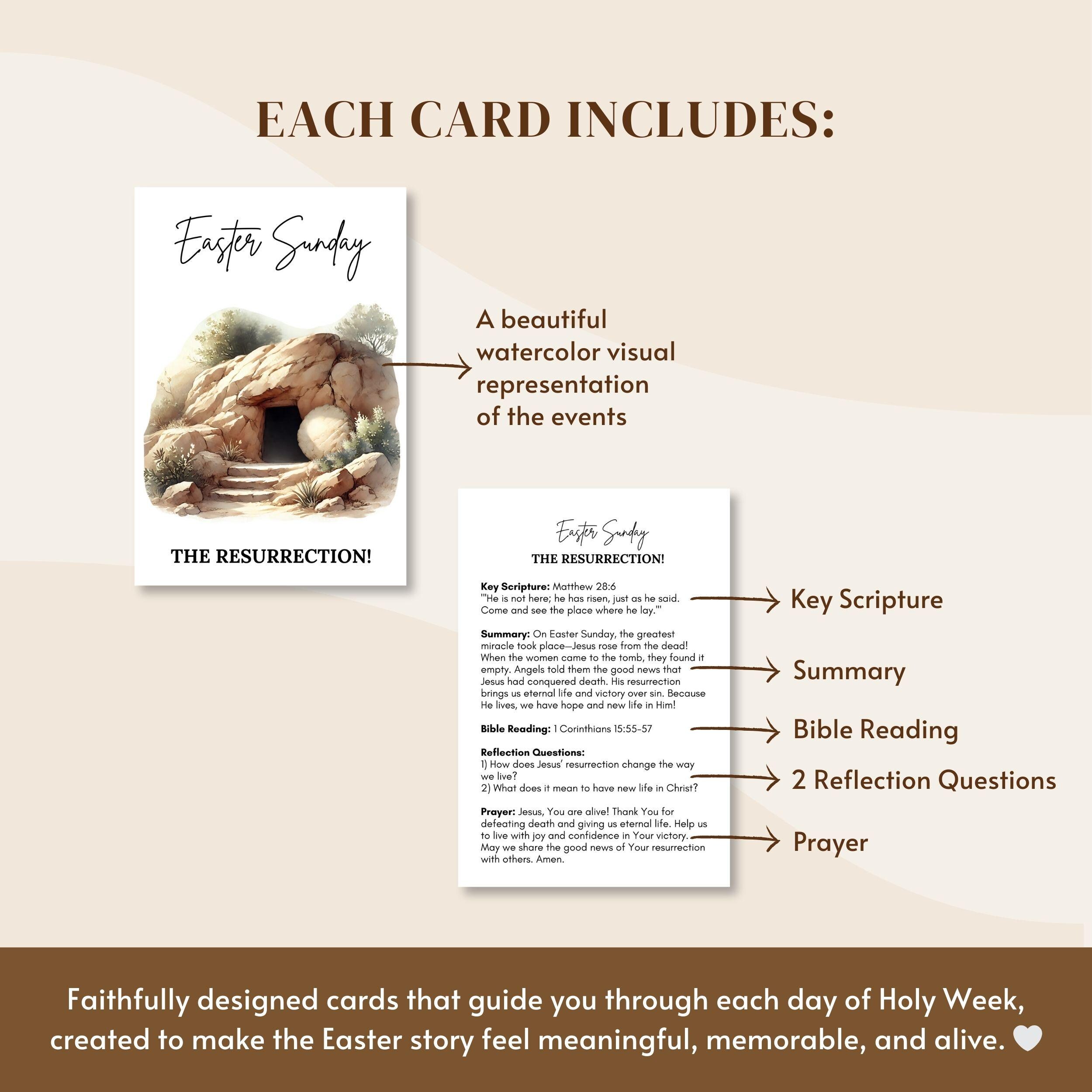Holy Week Cards Printable Easter Story Cards, Holy Week Kids Craft ...