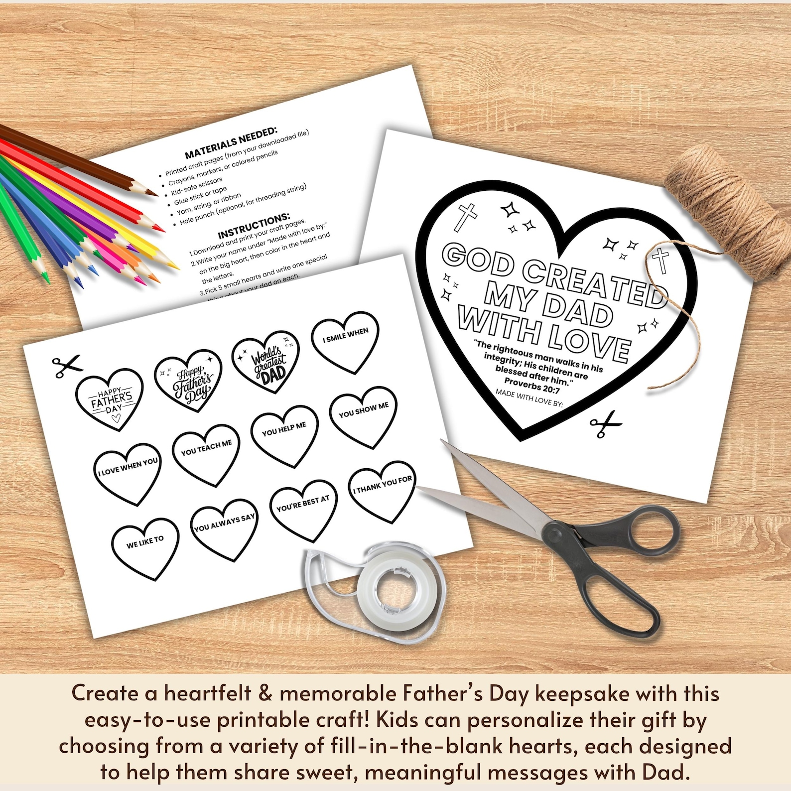 Father's Day Bible Craft Sunday School Fathers Day Craft Church ...