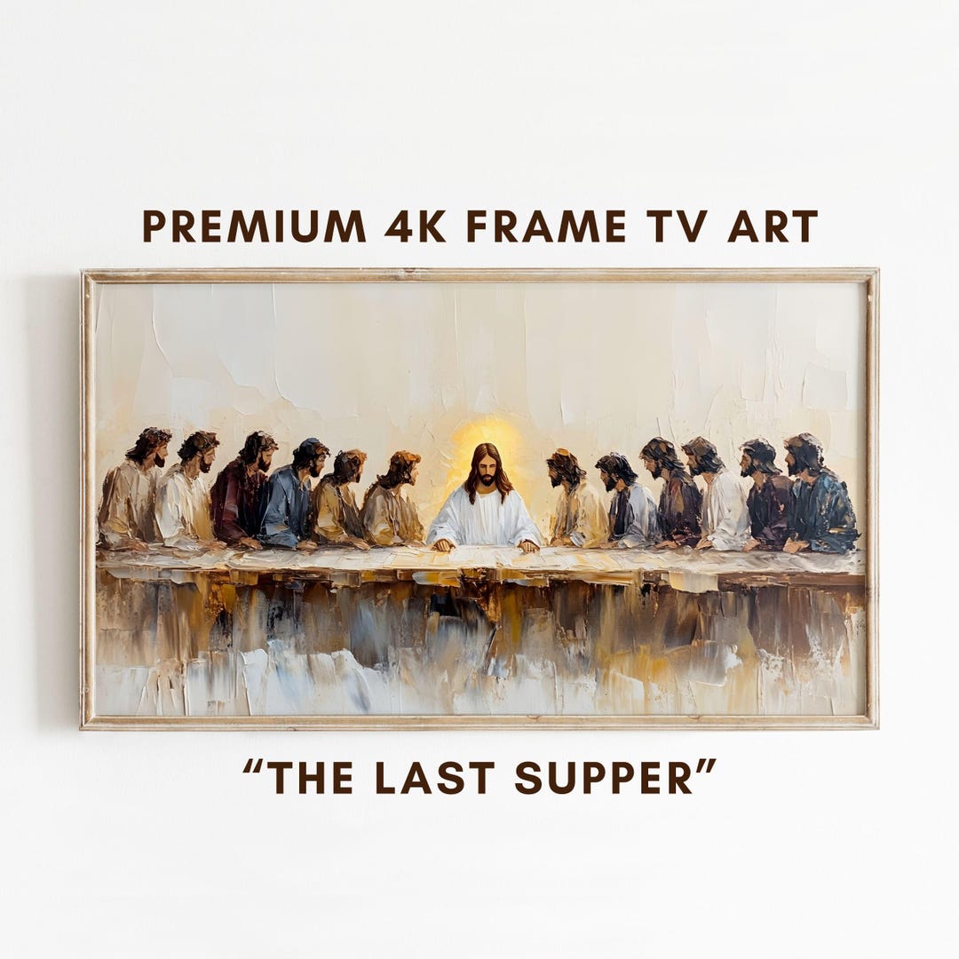 The Last Supper Frame TV Art, Christian Frame Tv Art Easter Holy Week ...